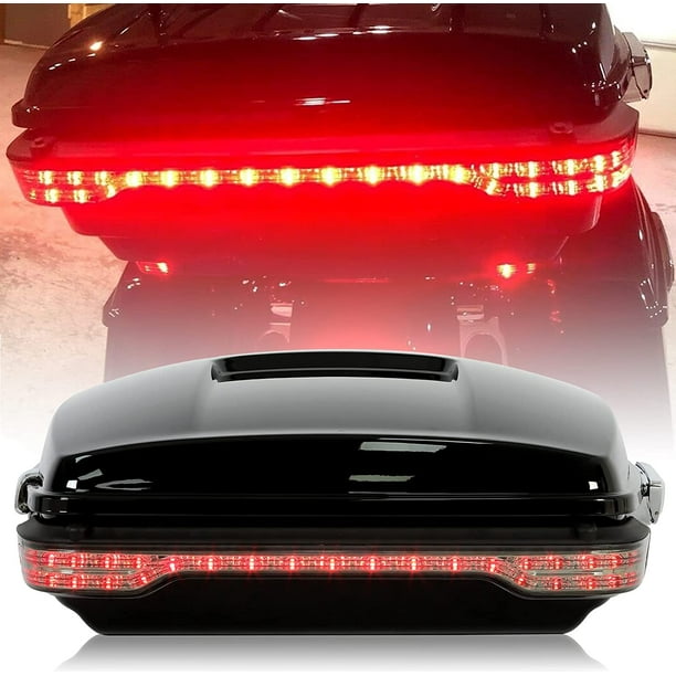 Kojem Chopped Tour Pack Touring Trunk Tail Box w/ Wrap Brake Turn Tail ...