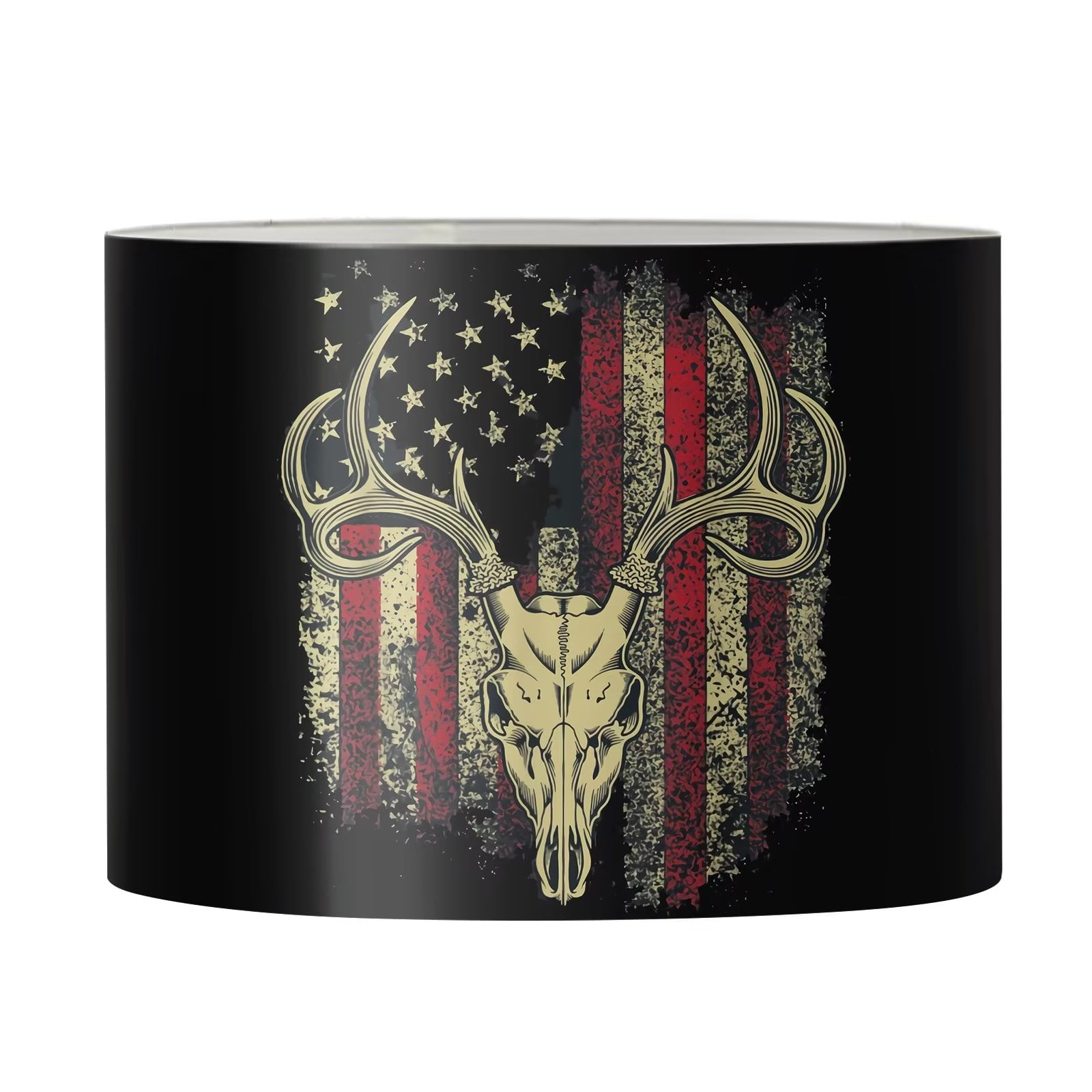 Netilgen Classic Lampshade American Flag Camouflage Hunting Deer Drum