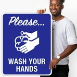 Hand Washing Sign, Please Wash Your Hands Sign, - Walmart.com