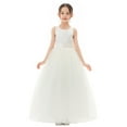 Ekidsbridal Satin Backless Tulle Formal Flower Girl Dress for Junior ...