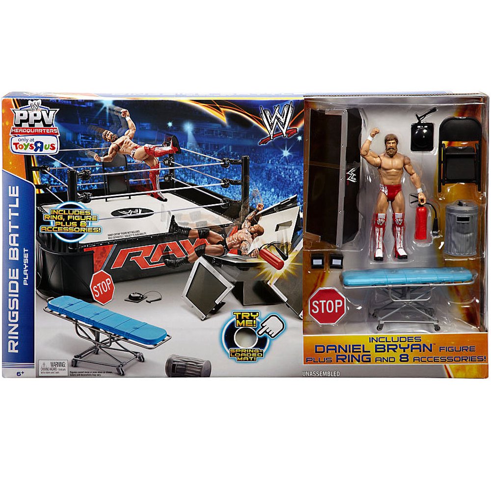 Ringside Battle Ring Playset Daniel Bryan Action Figure WWE Wrestling ...