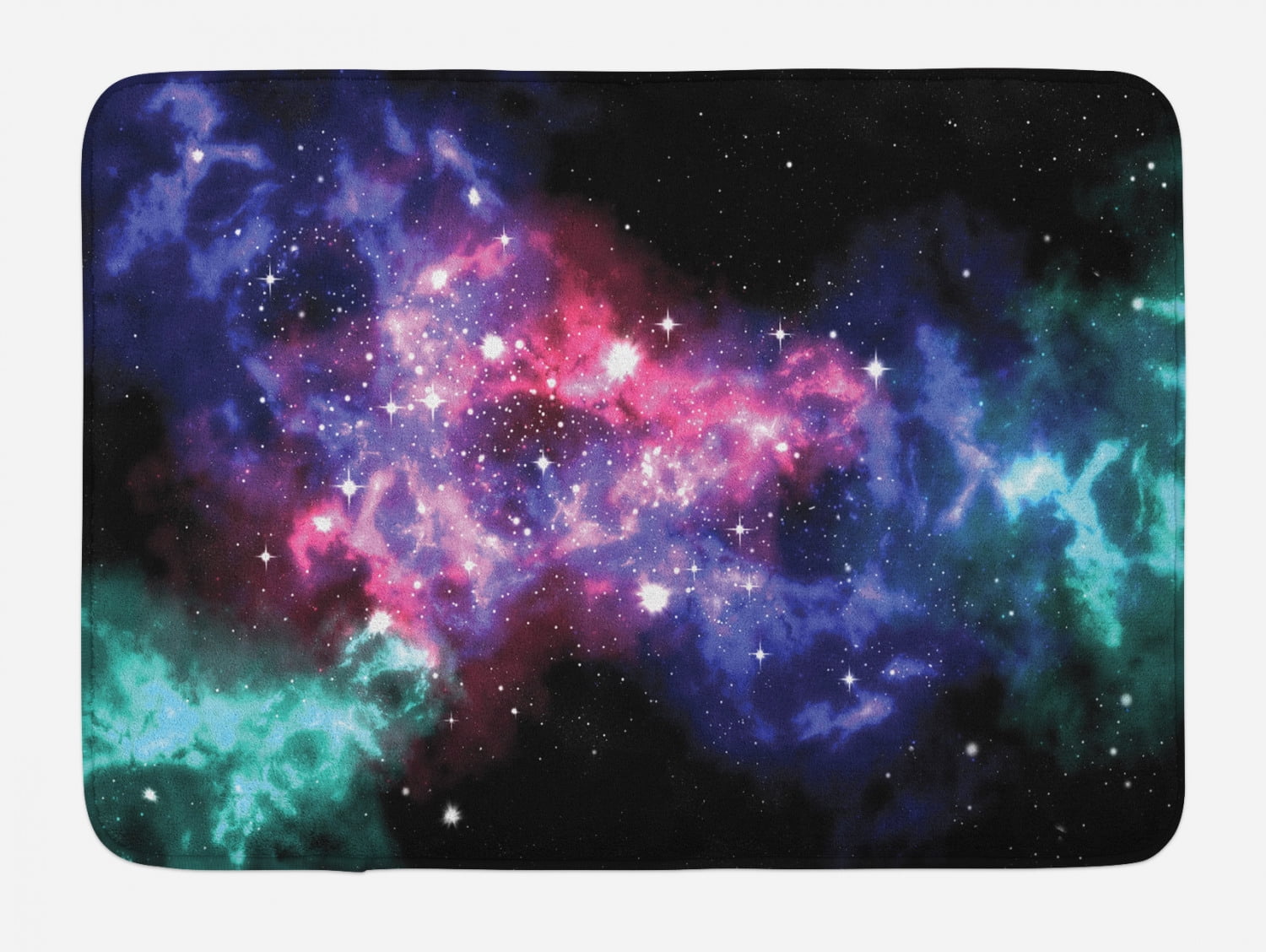 Outer Space Bath Mat, Stars and Dusty Gas Cloud in Planetary Magical ...