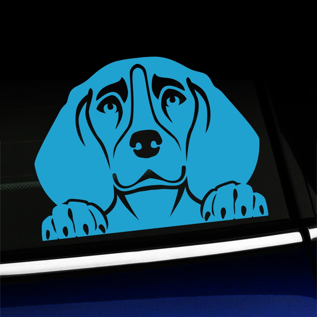 Peeking Beagle - Vinyl Car Decal - Choose Color - [ICE BLUE] - Walmart.com