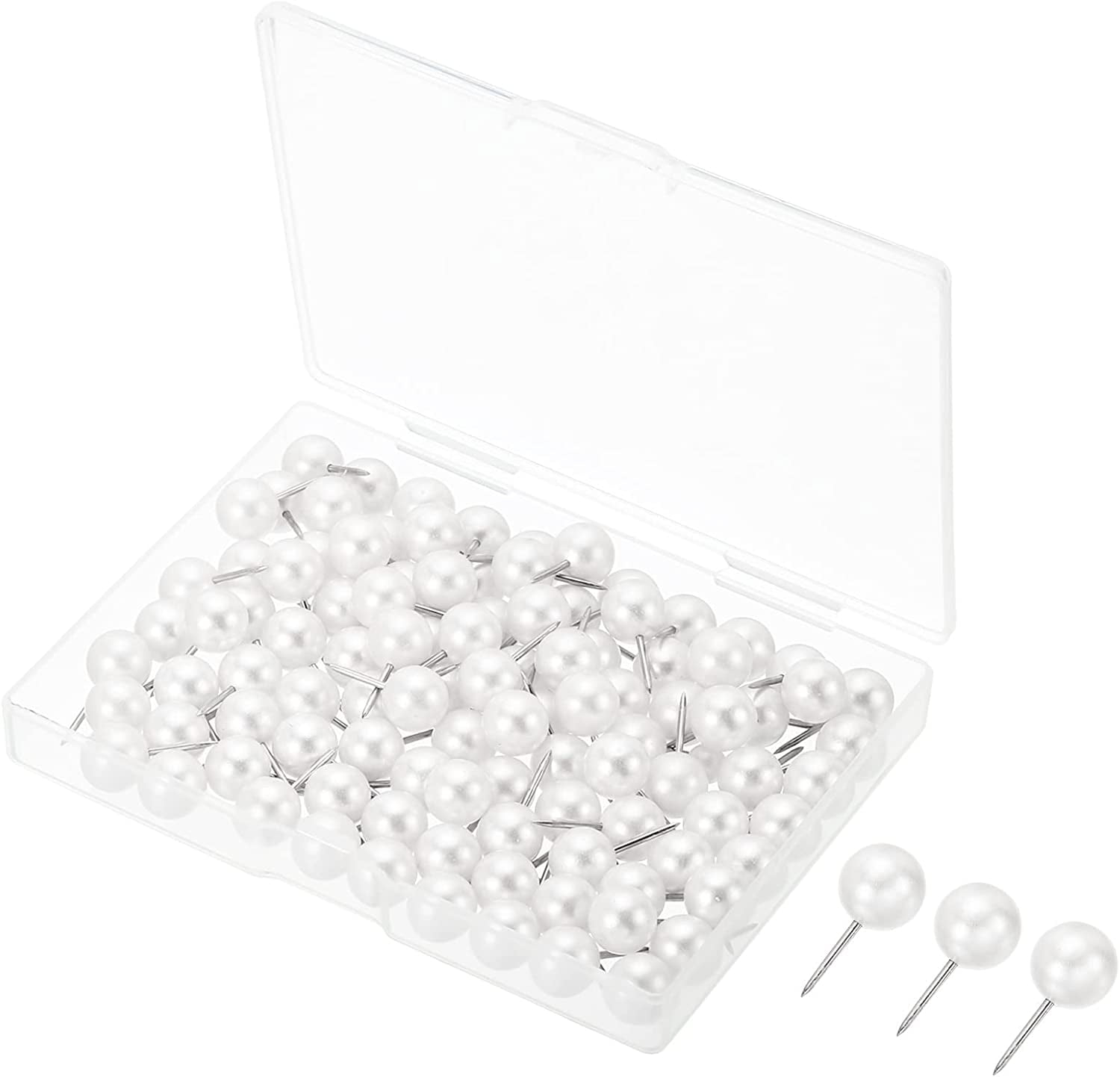 Push Pins, 100 Pack Plastic Round Head Map Tacks Thumb Steel Point for ...