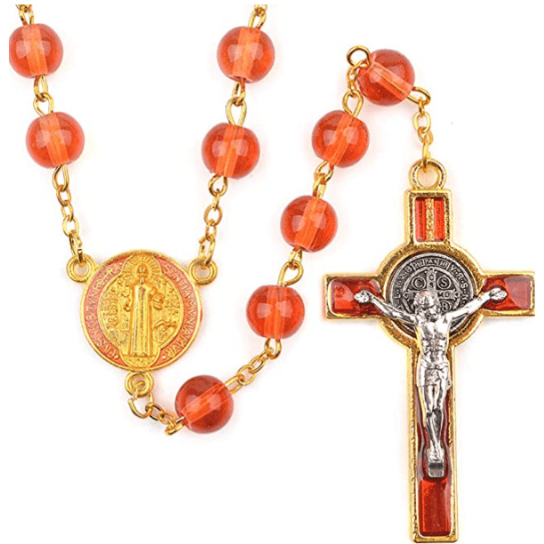 St. Saint Benedict Benedictine Red 8mm Bead Catholic Religious Gifts ...