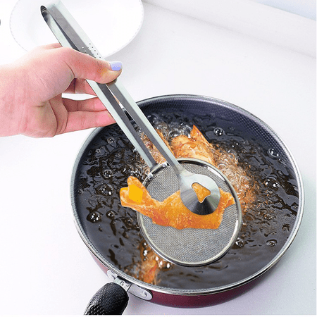 Skimmer Mesh Strainer Deep Fryer Oil Stainless Steel Frying Scoop Clip ...