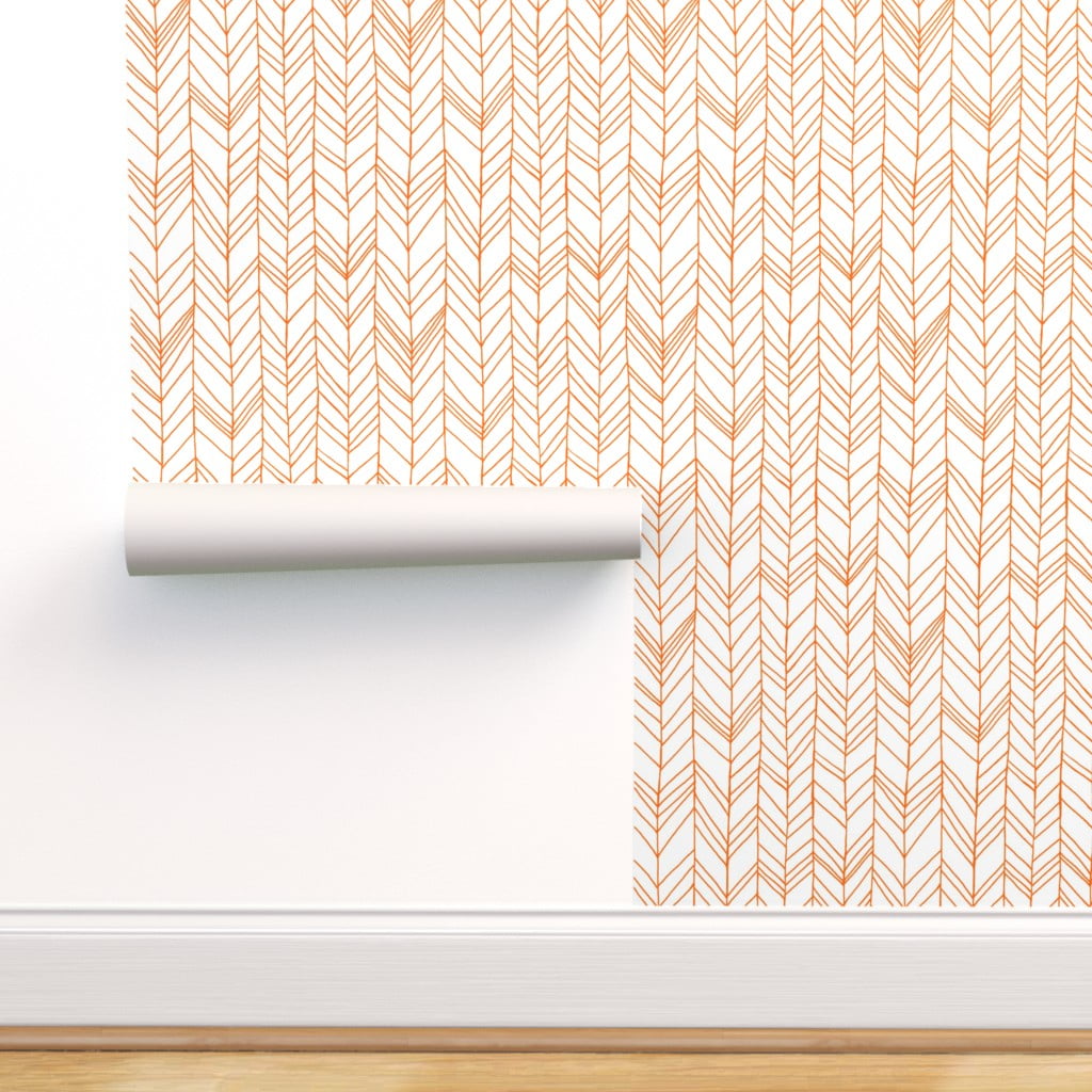 Orange And White Chevron Wallpaper