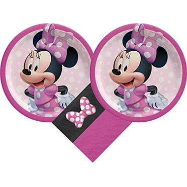 Party City Minnie Mouse Forever Tableware for 16 Guests, Disney Plates ...