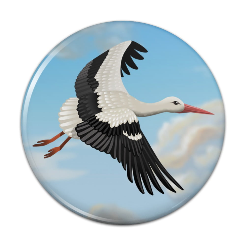 Flying Stork Pinback Button Pin - Walmart.com