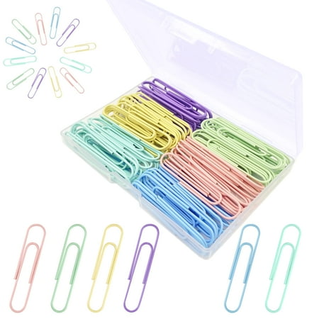 Paper clips, 100Pcs 2 Inch Large Paper clips, Assorted colored coated ...