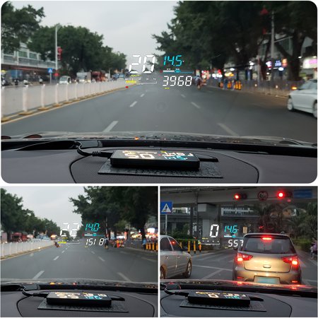 Car OBD2 HUD Head-Up Display 3 Inch Over-speed Warning Windshield ...