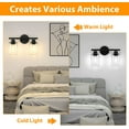 LED Modern 2-Light Bathroom Vanity Fixtures with Glass Shades, Black ...