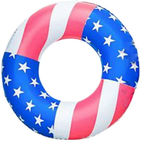 American Flag Inflatable Float Swimming HSD Ring Lake Tube Float Toy ...