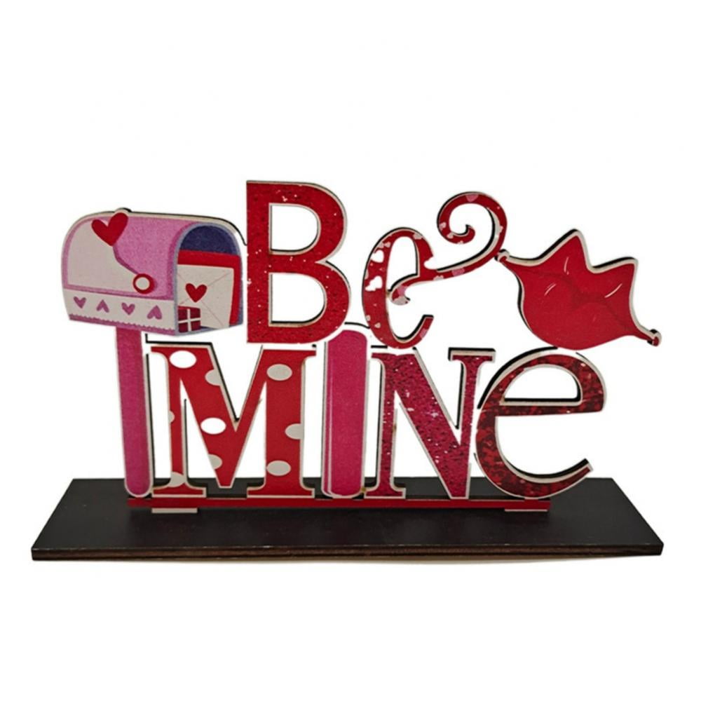 Valentine's Day Wooden Tabletop Centerpiece Signs- Letter Shaped Table ...