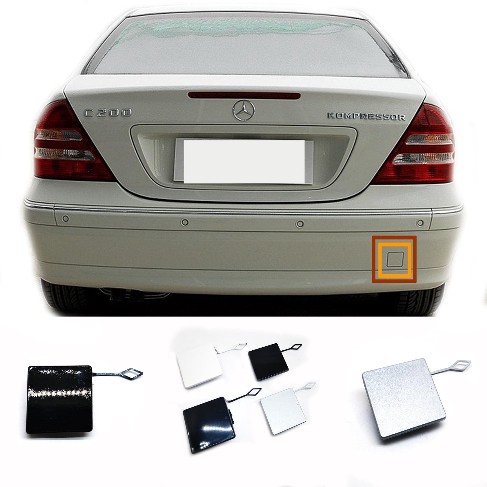 Trimla Rear Tow Cover for Mercedes-Benz C Class W203 Fit C180 C200 C220 ...
