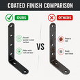 5" x 3" Steel Corner Brace, 4 Piece Black Thick Steel Bracket with Easy ...