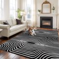 Black White Geometric Area Rug 5x8 Washable Rug Non Slip Abstract Art ...