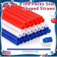 120 Pcs Plastic Straws Red Blue White Star Shaped Straws Patriotic ...