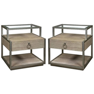 Home Square End Table in Rustic Blue Antique Finish - Set of 2 ...