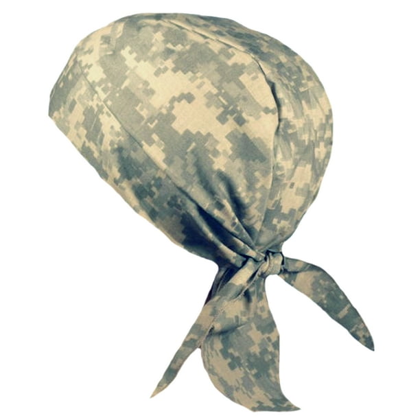 Buy Caps & Hats - Camouflage Doo Rag Cap with Sweatband Cotton Military ...