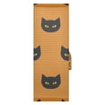 Black Cat Pattern Orange Door Curtain Sheer Privacy Light Filtering ...