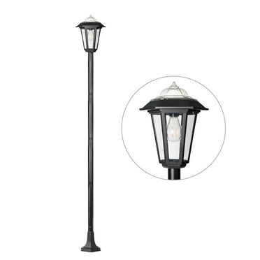 Pasamic Outdoor Solar Post Light Fixture with 3" Pier Mount Base, Dusk ...