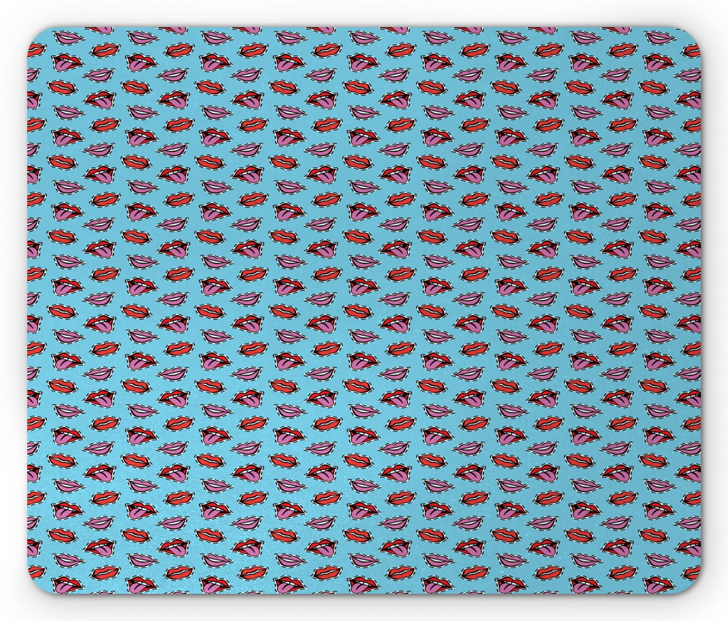 1990s Mouse Pad, Lips and Tongue Retro Style Arrangement on Pastel Blue ...