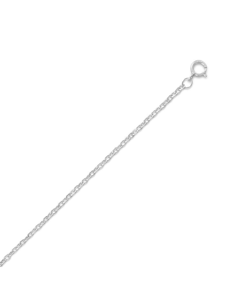 Cable Pendant Chain Necklace Rhodium Over Sterling Silver Made in the ...