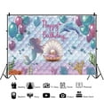 SUNOLIFE 7x5ft,Mermaid Birthday Backdrops,Glitter Scales Pearl ...