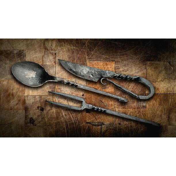 Nauticalmart Hand Forged Medieval Eating Utensil Set - Walmart.ca