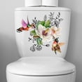 Nature Inspires Toilet Decal Birds and Flowers Toilet Lid Decal Toilet ...
