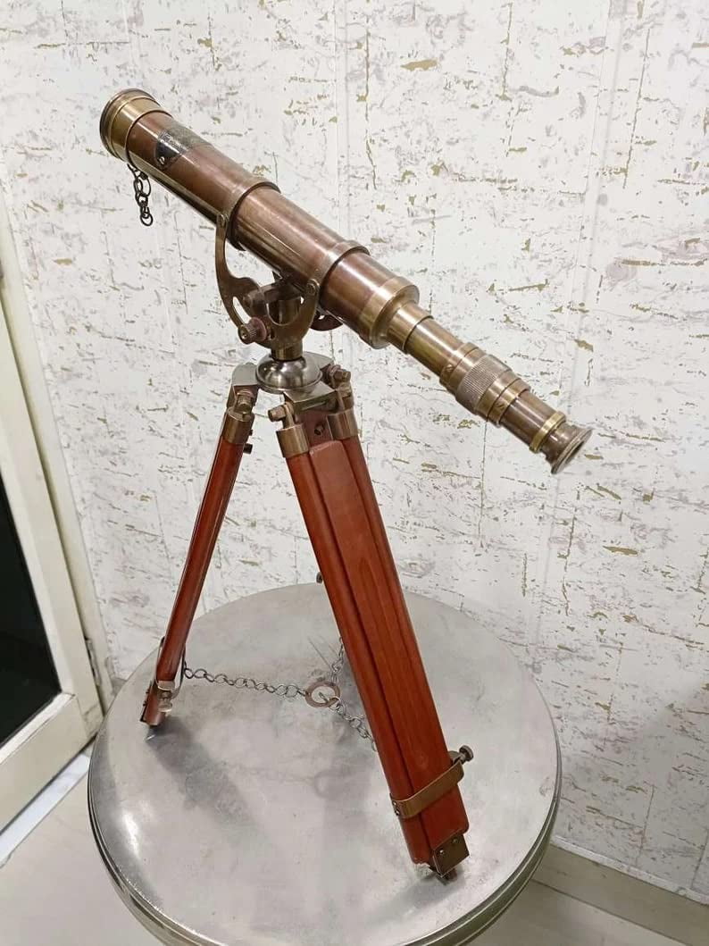 Pirates Brass Table Standing Telescope with Tripod Stand Collectible ...