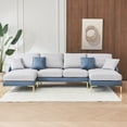 108.5" U-Shape Sectional Sofa with Double Chaise Lounge, Linen ...