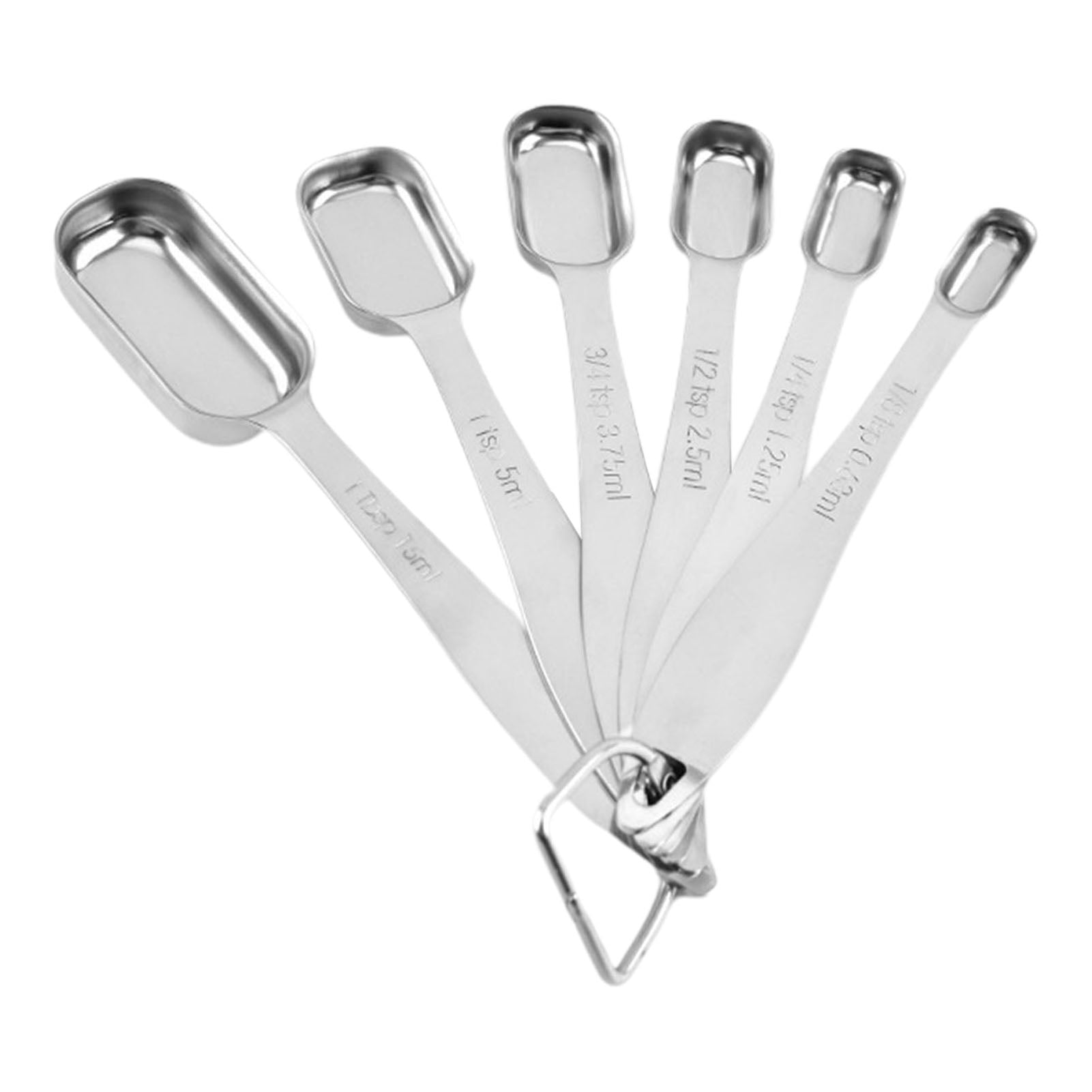 DISHAN Mirror Polishing Measuring Spoon Set: 6Pcs/Set, Buckle Clear ...