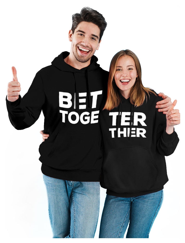 Better Together Valentine's Day Outfit Matching Hoodies for Couples Men ...