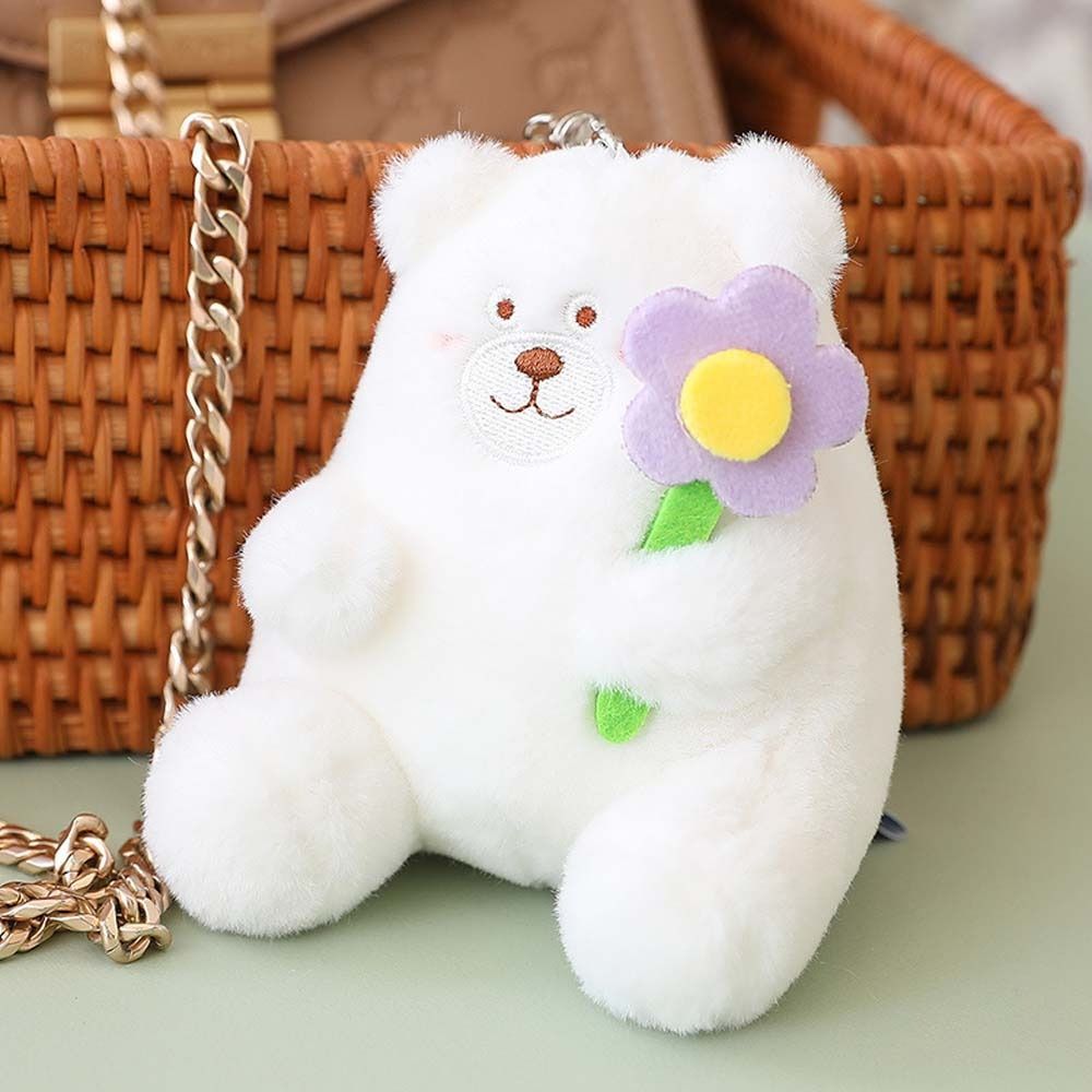Kawai Kids Toy Key Ring Animal Stuffed Toys Doll Pendant Rose Flower ...