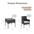 3/4 Piece Patio Furniture Set, All-Weather Outdoor Wicker Chairs with ...