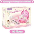 Jewelkeeper Kids Play Tea Party Set - 18-Pc Porcelain Toy with Pink ...