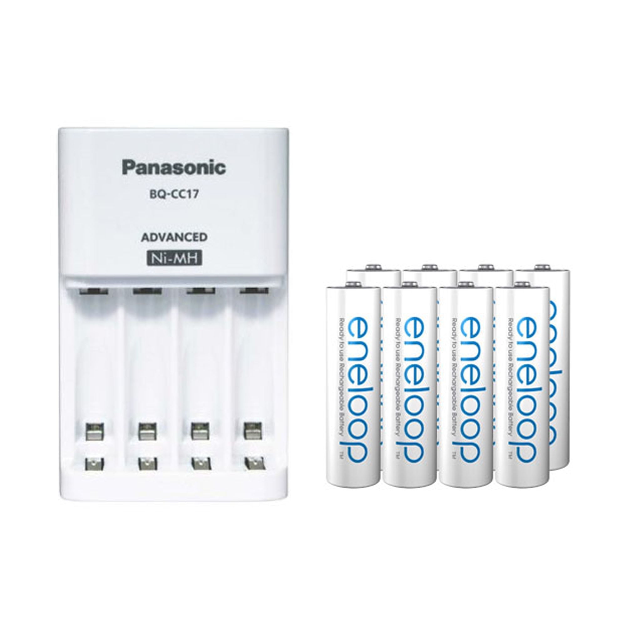 Panasonic BQ-CC17 Smart Battery Charger + 8 AA (2000mAh) Panasonic ...