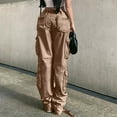 Xflwam Womens Baggy Cargo Pants Y2k Jeans Low Waist Parachute Pants