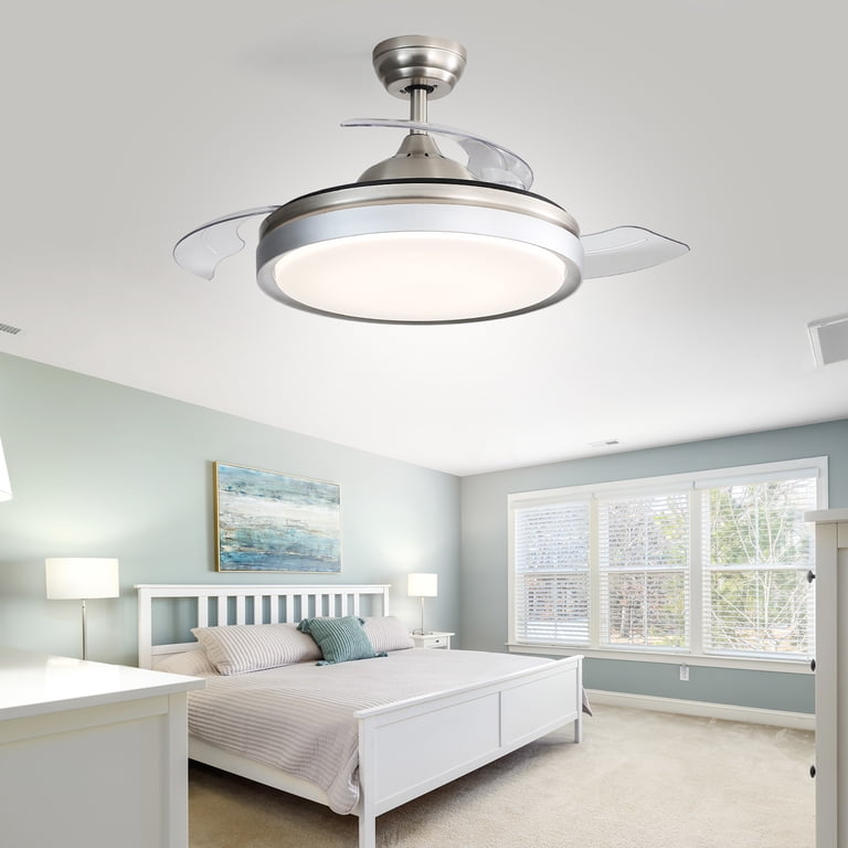 42 White Ceiling Fan With Light And Remote | Shelly Lighting