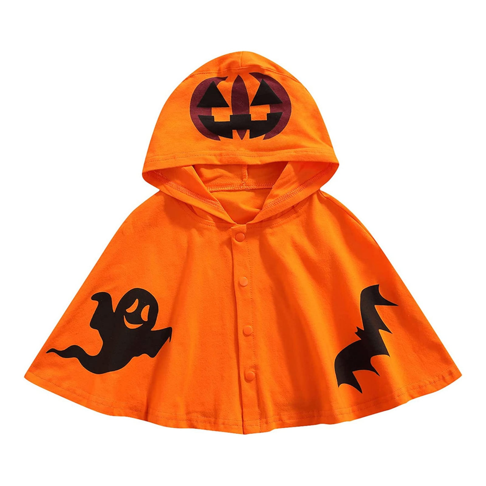 Gyratedream Pumpkin Color Halloween Ghost Print Cloak For Toddler and ...