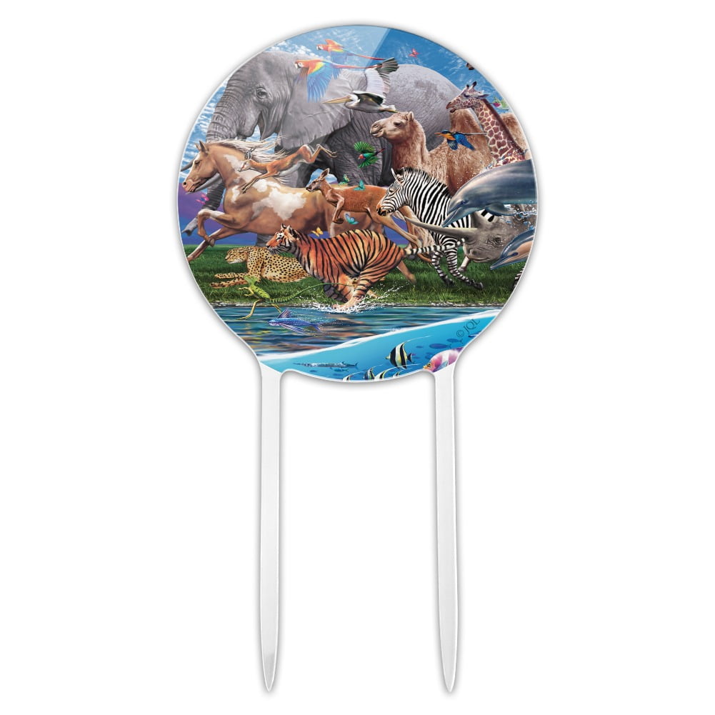 Food-Safe Acrylic Migration Cake Topper Featuring Multiple Animal ...