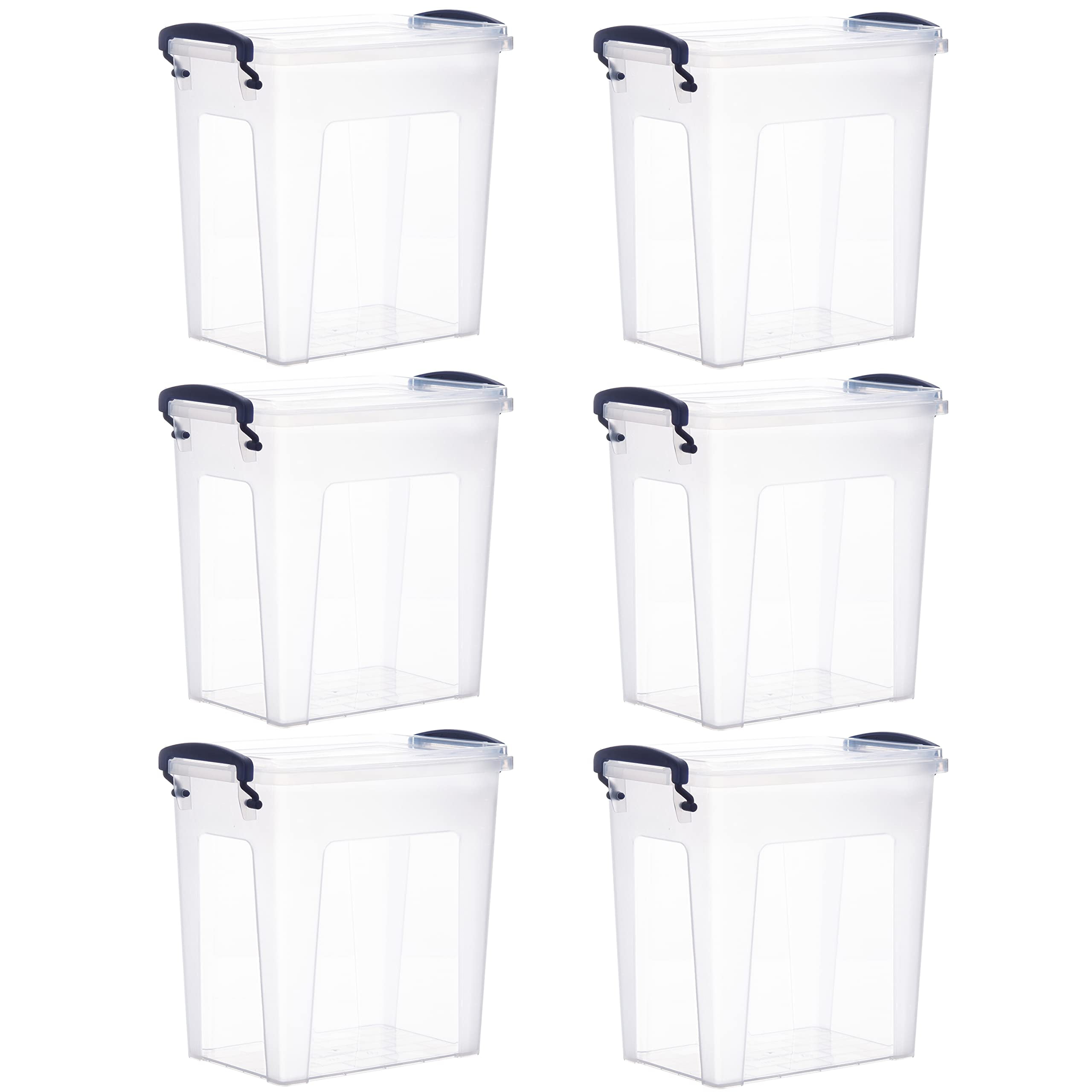Superio Deep Storage Organizer Bin with Lid, 3.75 Quart (6 Pack ...
