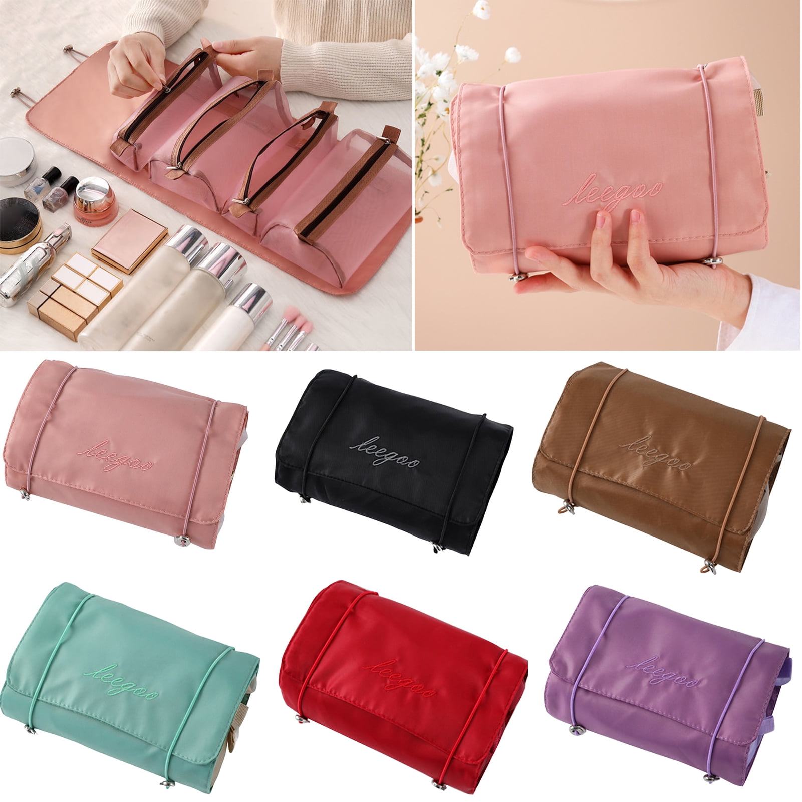 Walbest Creative 4 in 1 High Capacity Foldable Makeup Bag, Portable ...