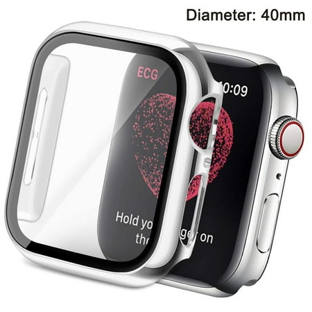 Compatible Apple Watch Series 5 / Series 4 Case 40 / 44mm with Tempered ...