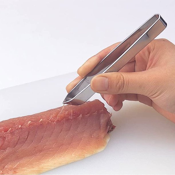 Casewin Stainless Steel Fishbone Tongs Flat Tweezers Pliers Remover ...