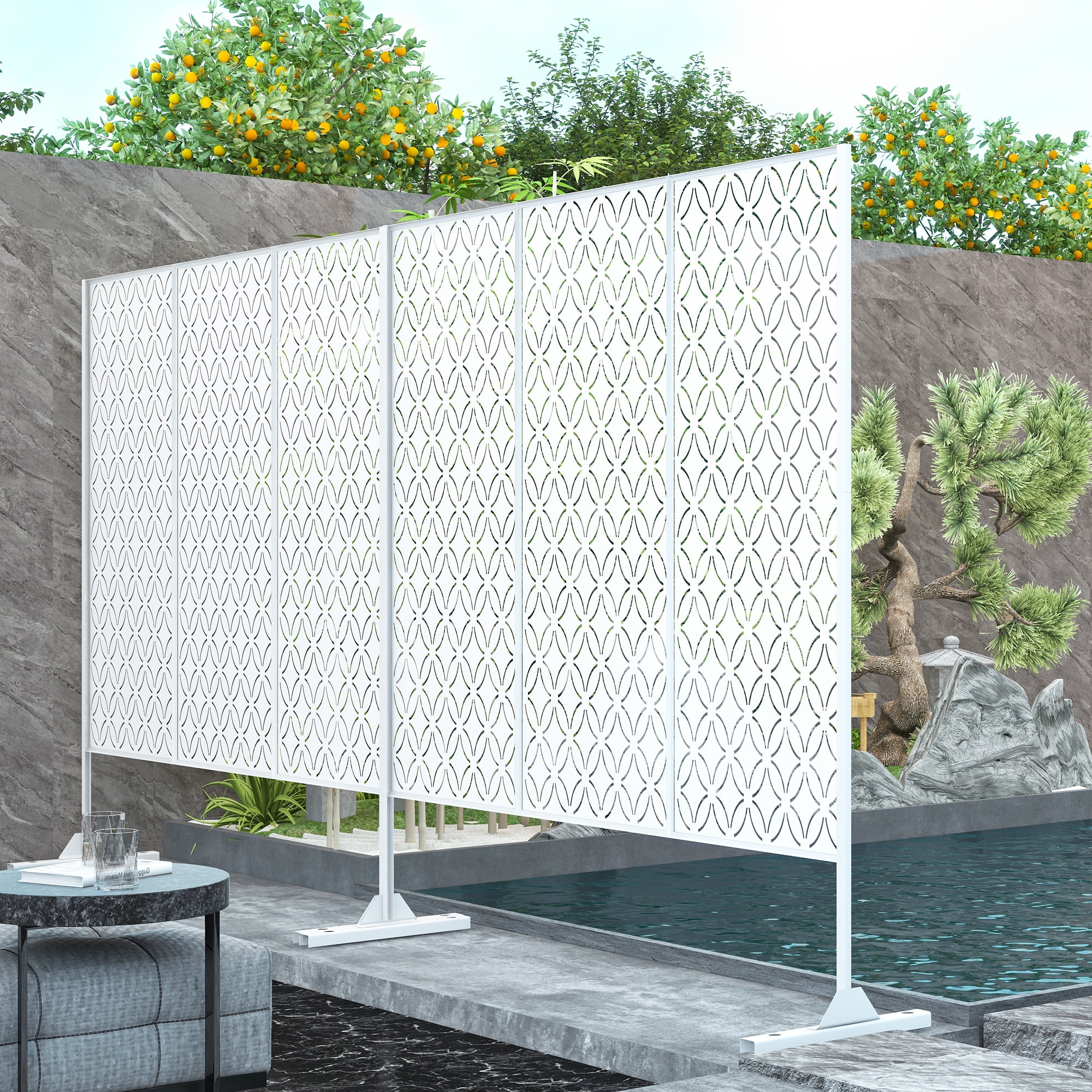 Elevens Palace Decorative Screen White 76"H x 47.2"L x 15.11"W ...