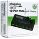 Plugable USB Hub, 10 Port - USB 2.0 with 20W Power Adapter and Two Flip ...
