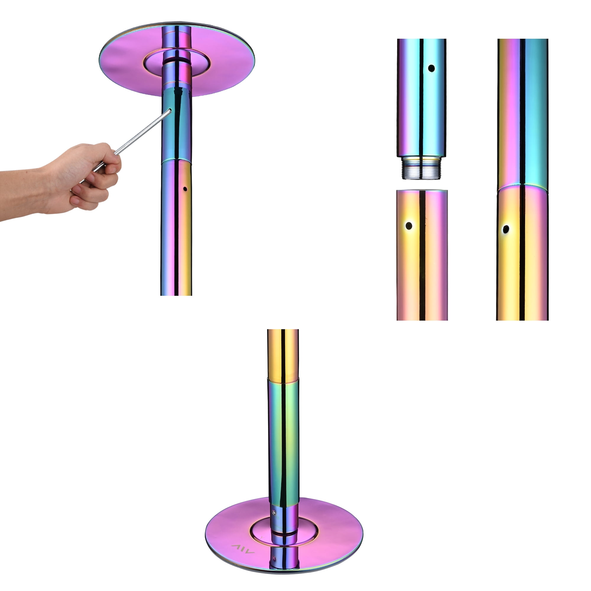 Professional Adjustable Dance Pole Static Rotating Modes Professional ...